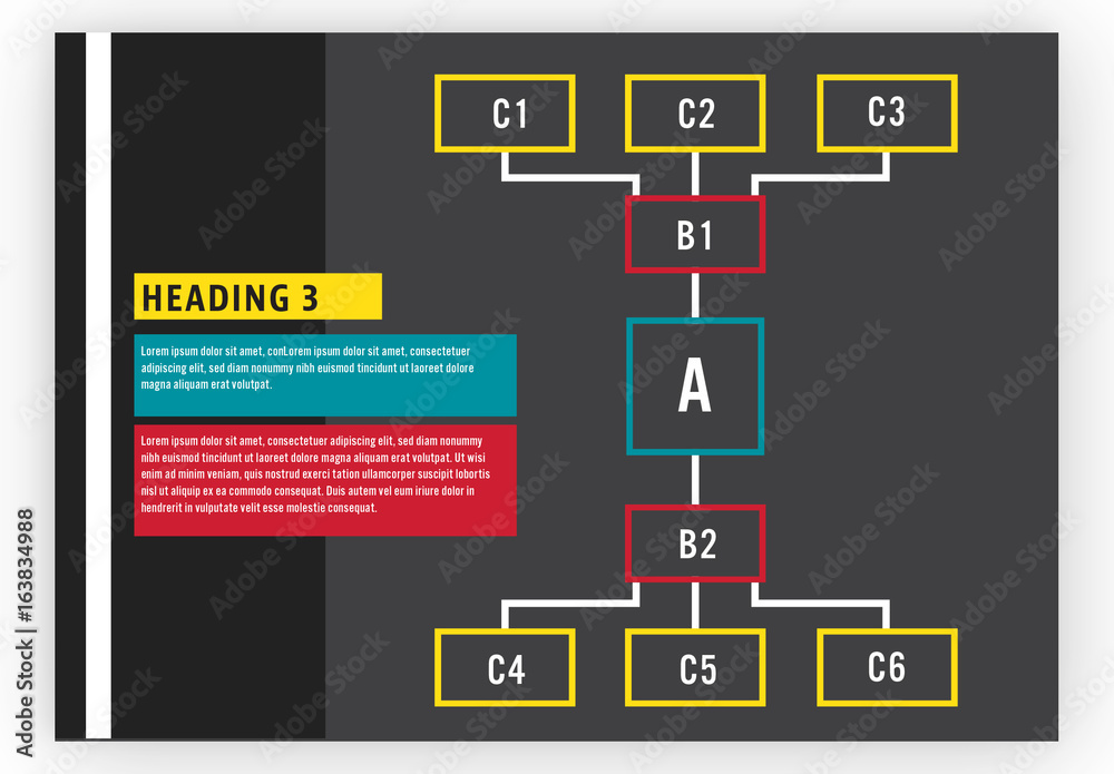 Bold Colored Mind Map Layout Stock Template | Adobe Stock