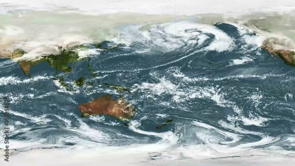 Scroll movement of a equirectangular map of the precipitation on Earth ...