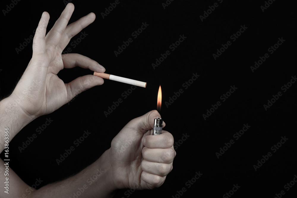 Lighting Cigarette With Match