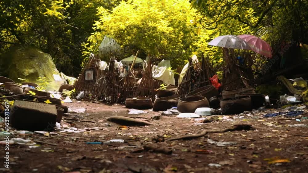 Bamboo cages keeping decomposing bodies inside safe from animals things ...