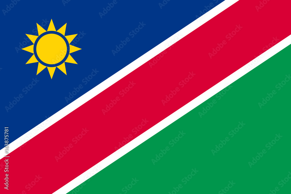 Namibia flag. National current flag, government and geography emblem ...