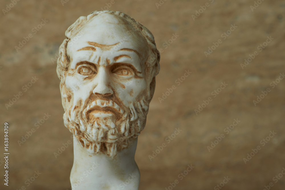Statue of Demokritus,ancient greek philosopher. Stock Photo | Adobe Stock