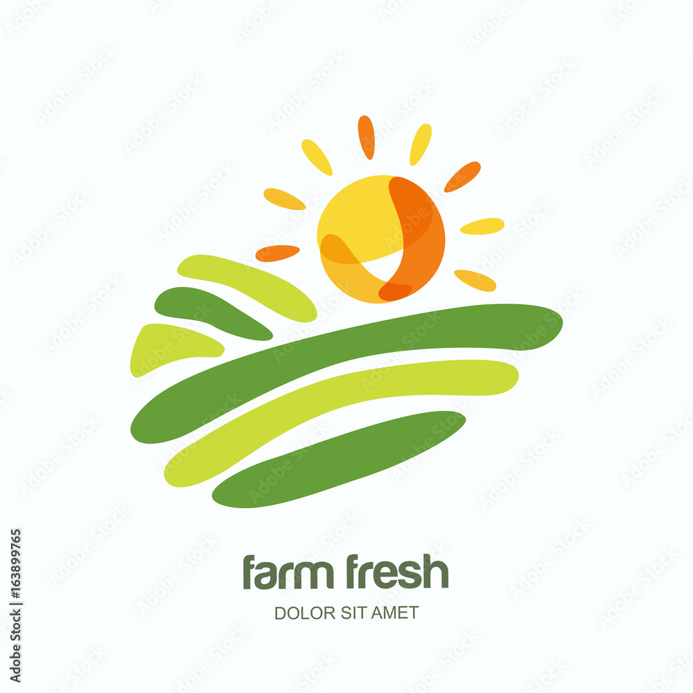 Farm and farming vector logo, label, emblem design. Isolated ...