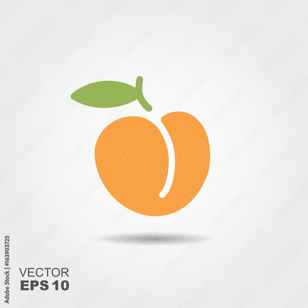 Illustration of peach flat icon with shadow Stock Vector | Adobe Stock