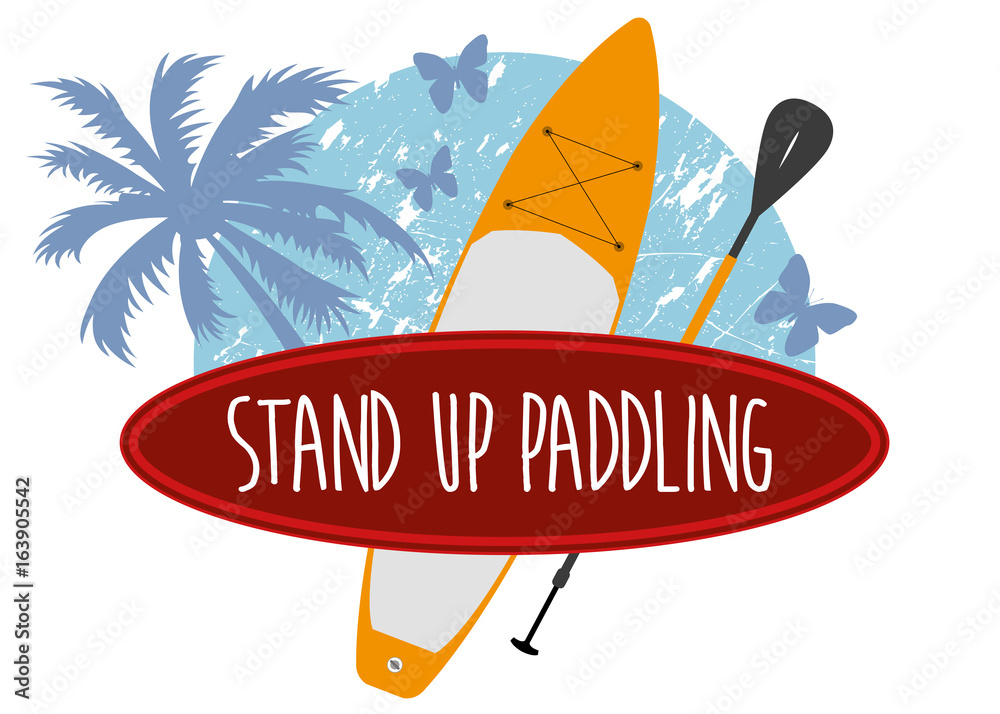 Stand Up Paddling SUP Stock Vector | Adobe Stock