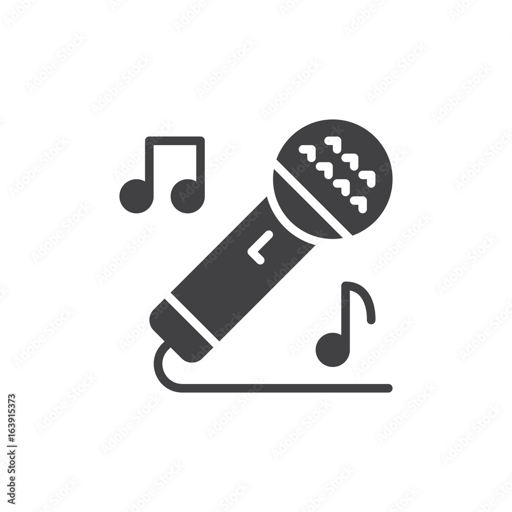 Karaoke singing icon vector, filled flat sign, solid pictogram isolated ...