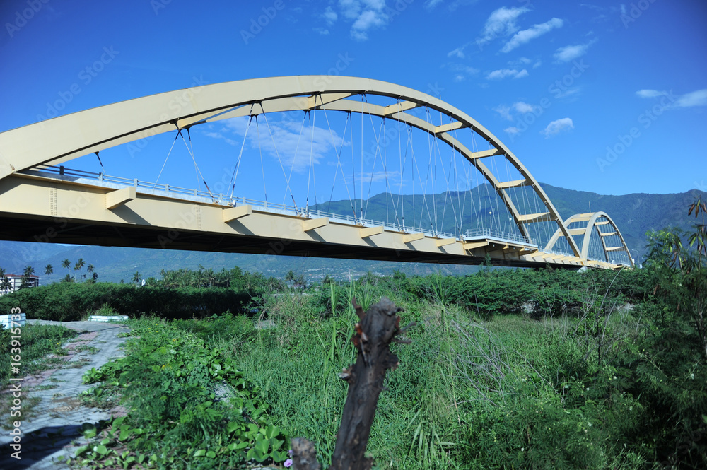 INDONESIA, JAN 8, 2017 : Panulele Bridge, Is a landmark icon of the ...