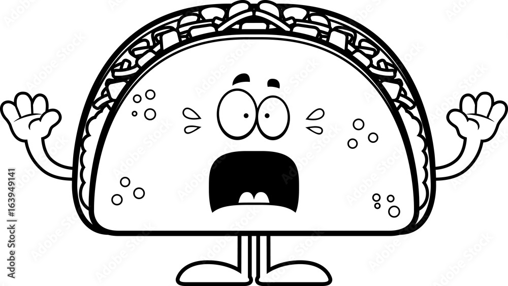 Scared Cartoon Taco Stock Vector | Adobe Stock