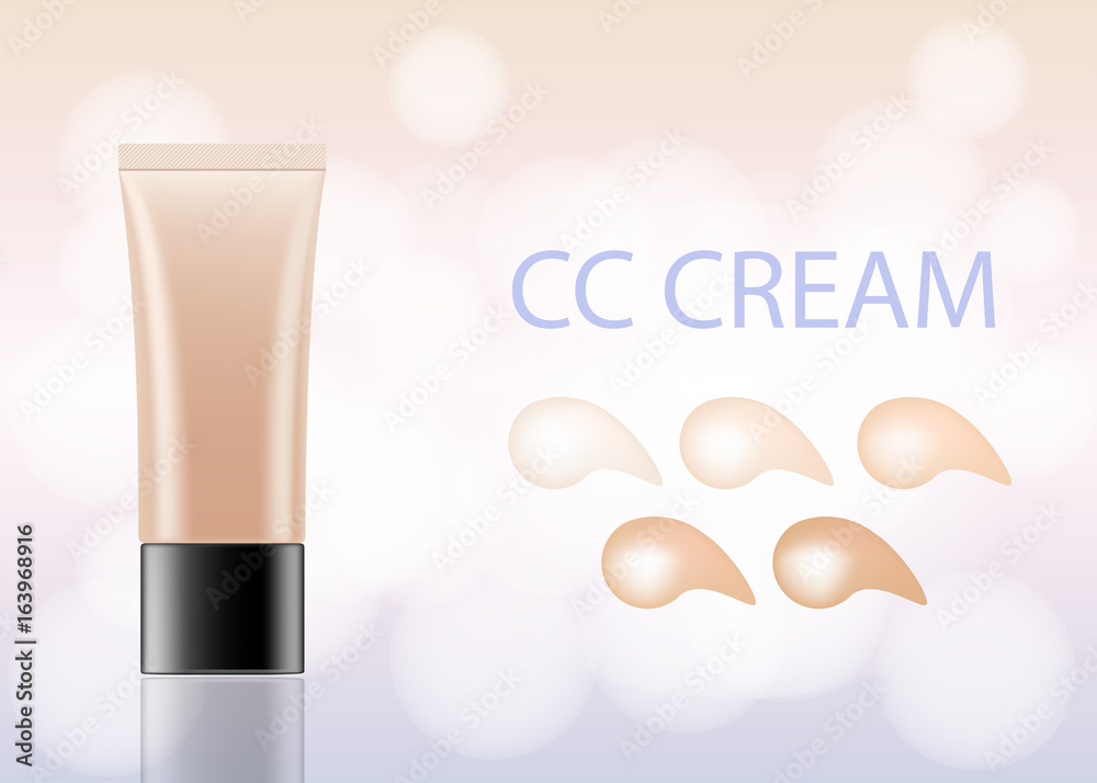 BB-cream foundation concealer packaging Mock-up with skin tone chart ...