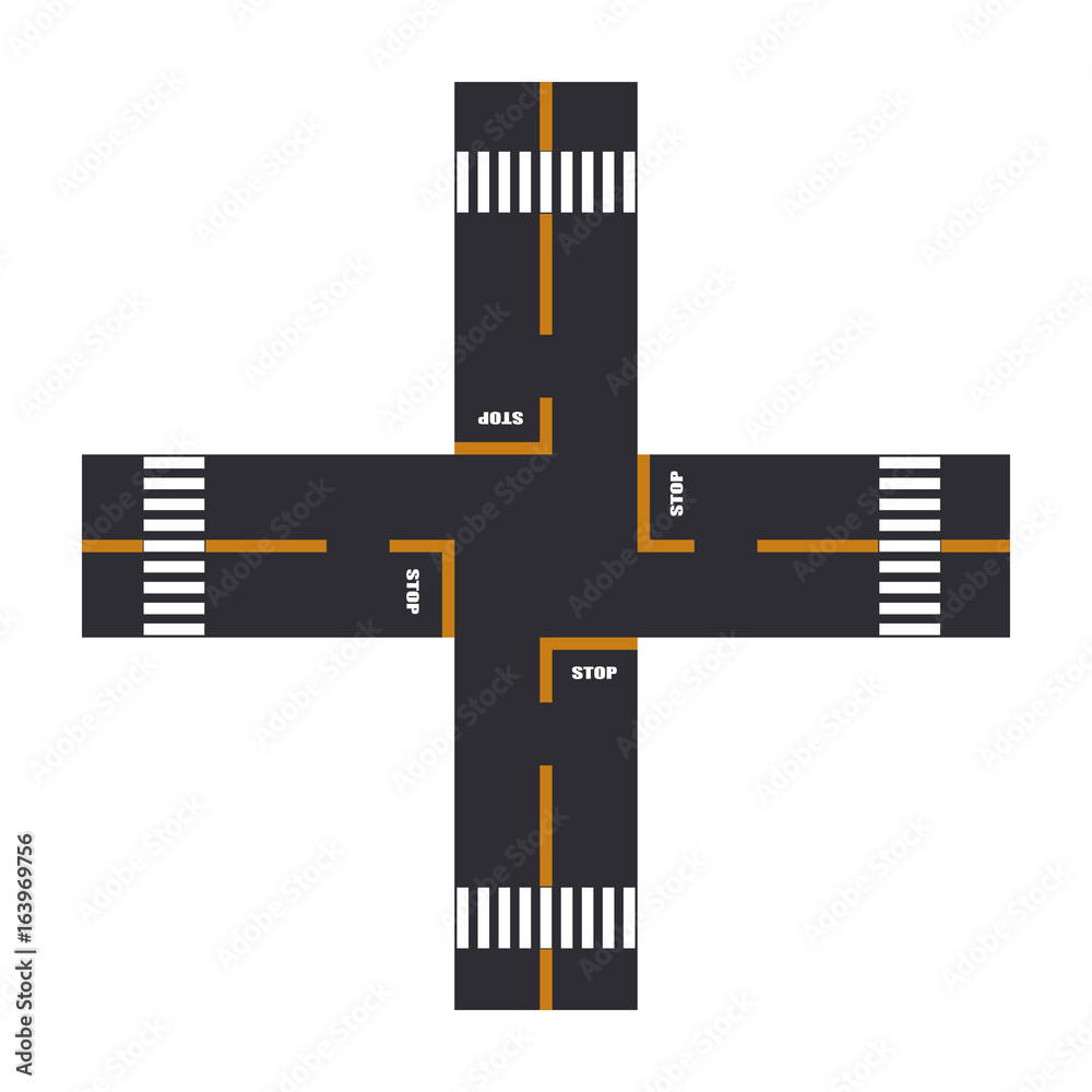 Road elements street transport asphalt line way footpath ring infinity ...