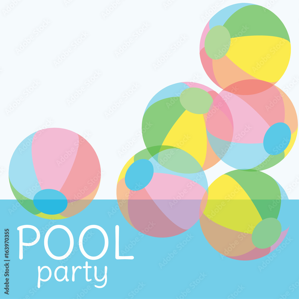 Pool party invitation vector background with copy space for text ...