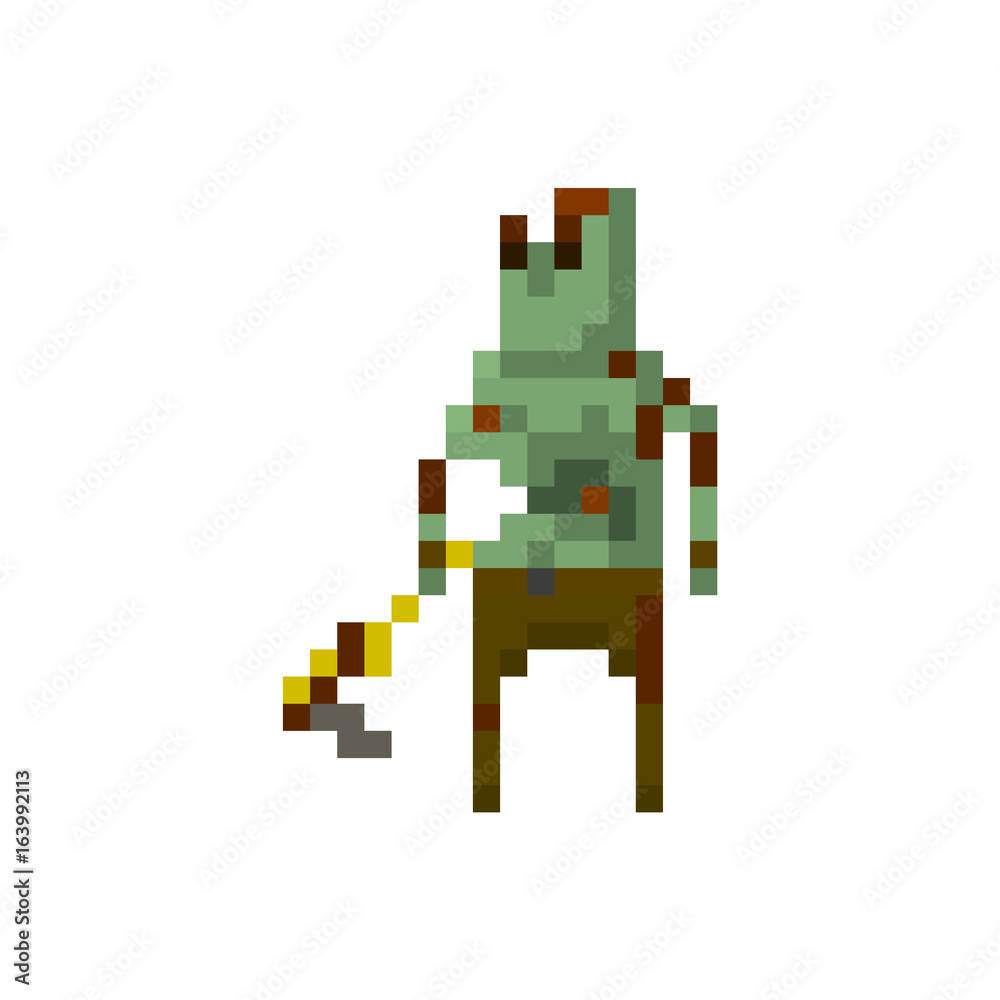 Pixel zombies with weapons for games and applications Stock Vector ...