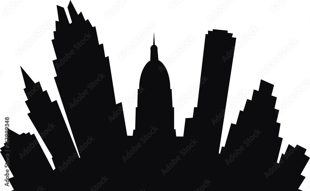 Cartoon skyline silhouette of the city of Austin, Texas, USA. Stock ...