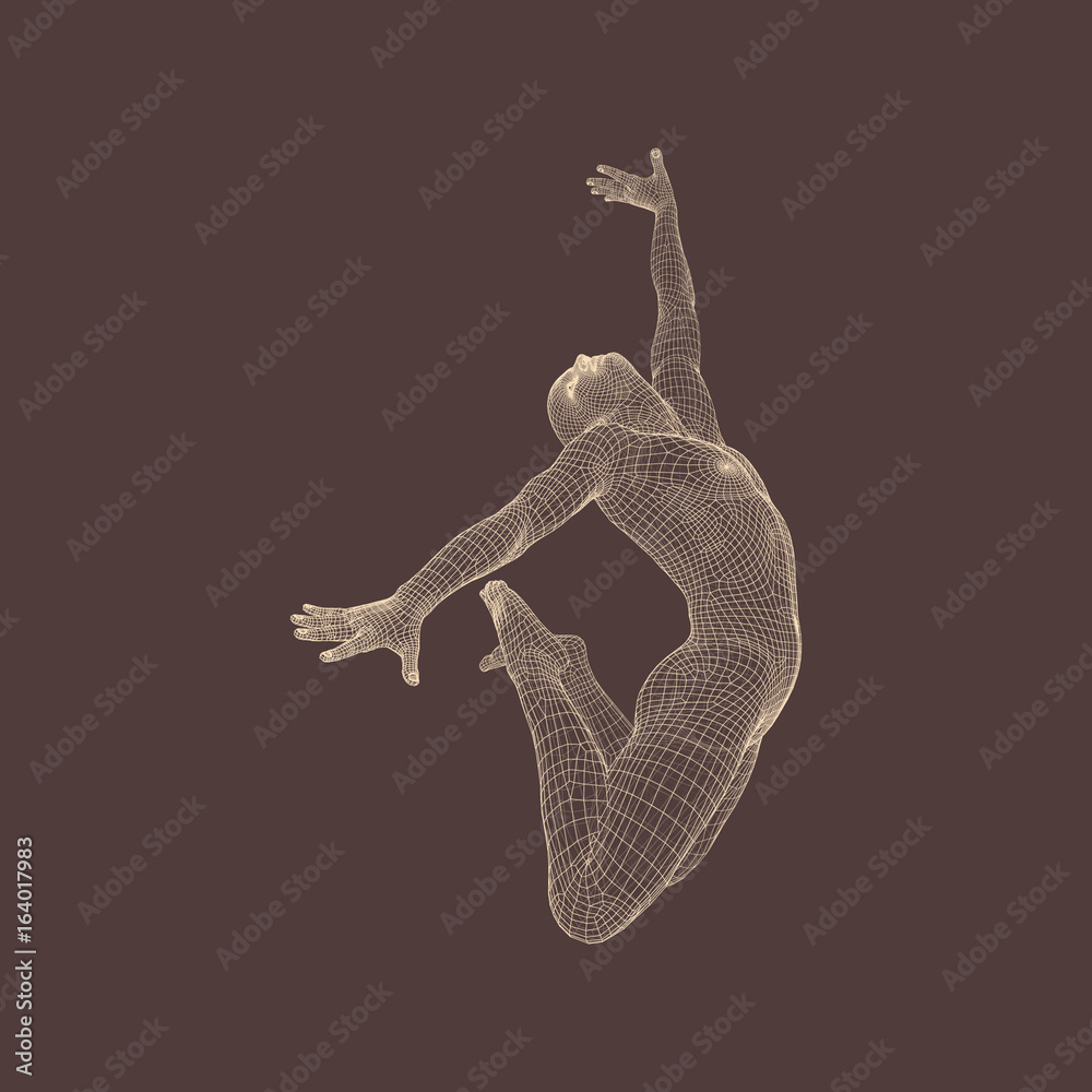 Gymnast. 3D Model of Man. Human Body Model. Gymnastics Activities for ...
