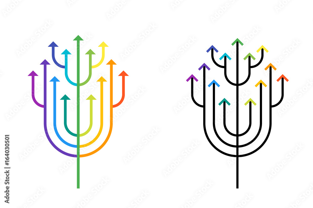 Abstract Growing Arrow Tree That Symbolizes Development And Growth ...