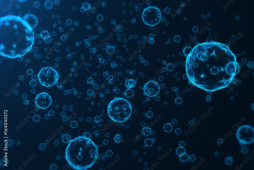 Virus and germs, bacteria, cell infected organism. Influenza Virus H1N1 ...