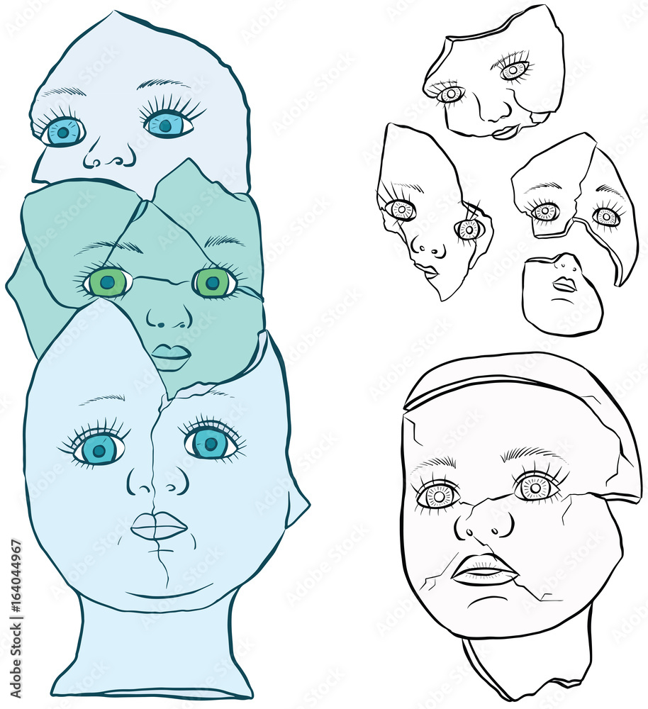 Cracked Porcelain Doll Face