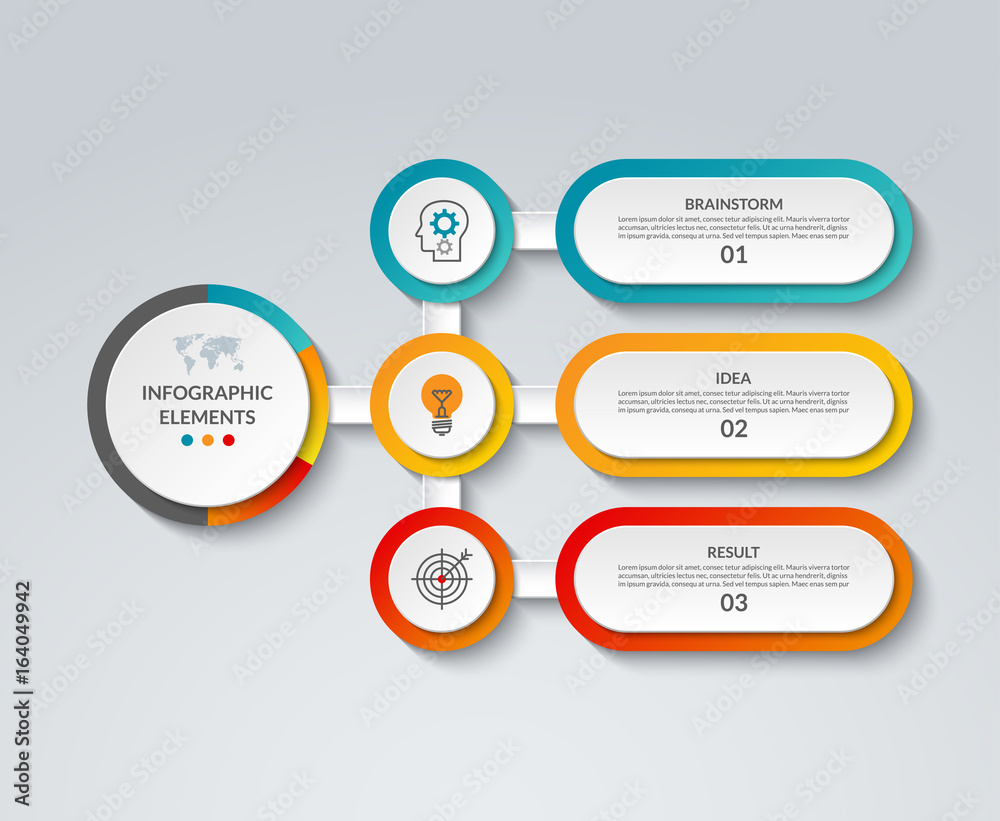 Infographic template with 3 options. Vector banner that can be used as ...