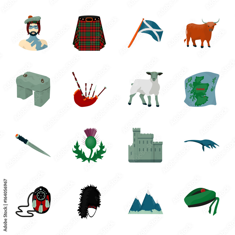 Kilt, bagpipes, thistles are national subjects of Scotland. Scotland ...