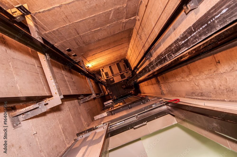 Elevator shaft and corridor in a building Stock Photo | Adobe Stock