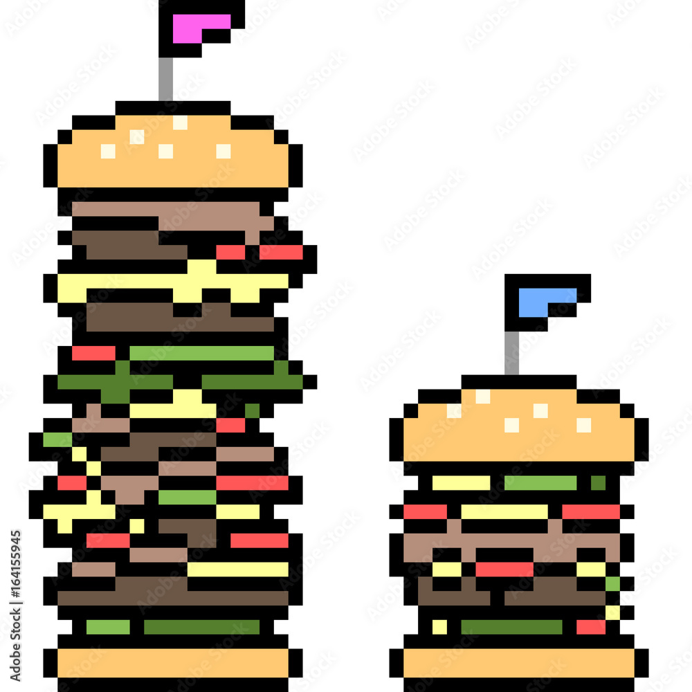 vector pixel art burger Stock Vector | Adobe Stock