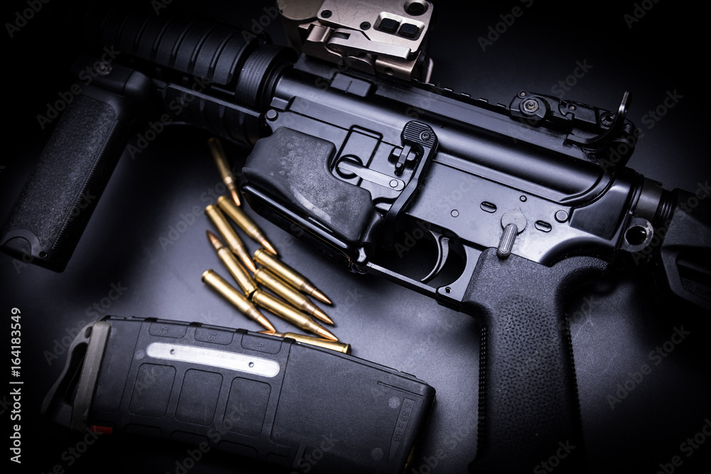 M4A1 assult rifle on black background Stock Photo | Adobe Stock