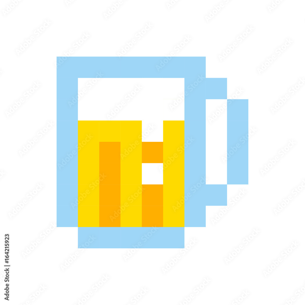 Pixel beer glass template vintage brewery sign symbol Stock Vector ...