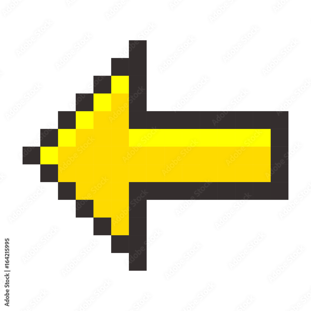 Pixel arrow pointer icon link marker Stock Vector | Adobe Stock