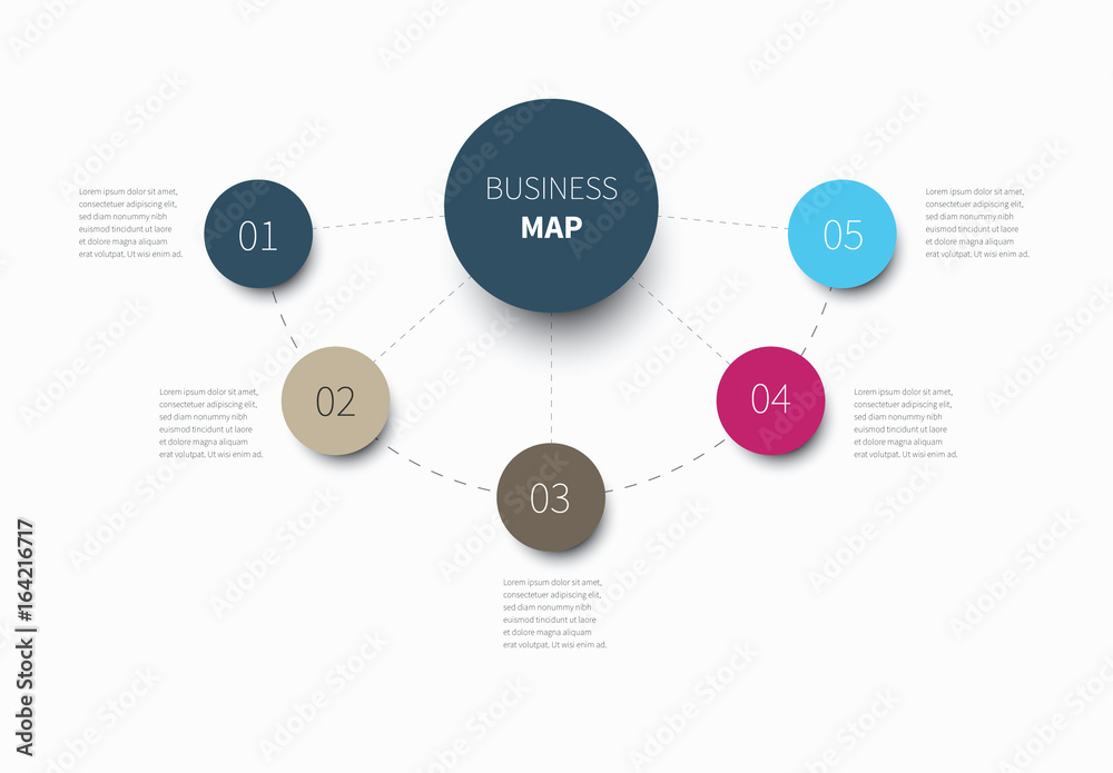 Folded Circles and Dashed Lines Infographic Layout 3 Stock Template ...