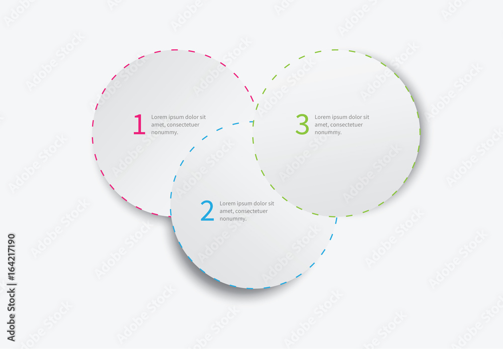 Three Section Overlapping Circles Infographic Stock Template Adobe Stock