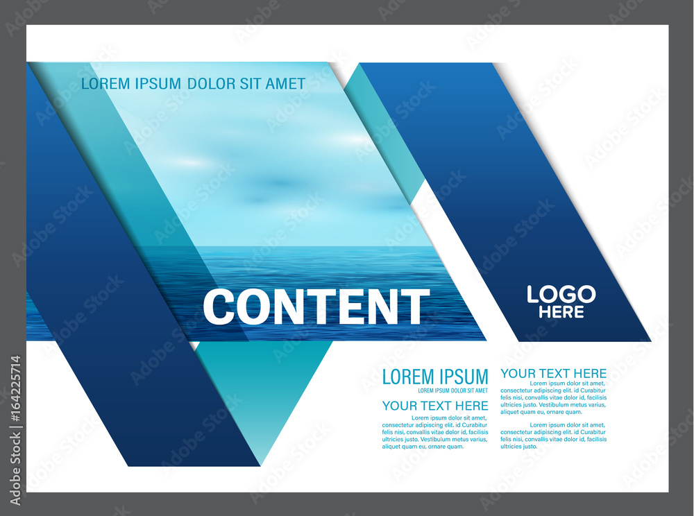 Seascape and blue sky presentation layout design template background ...