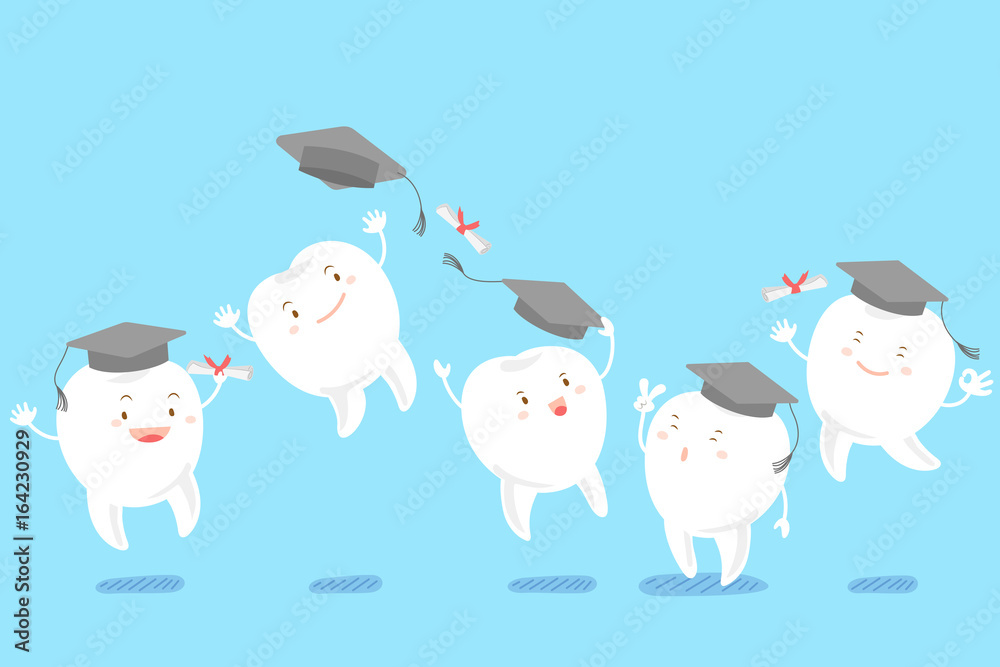 tooth take graduation hat Stock Vector | Adobe Stock