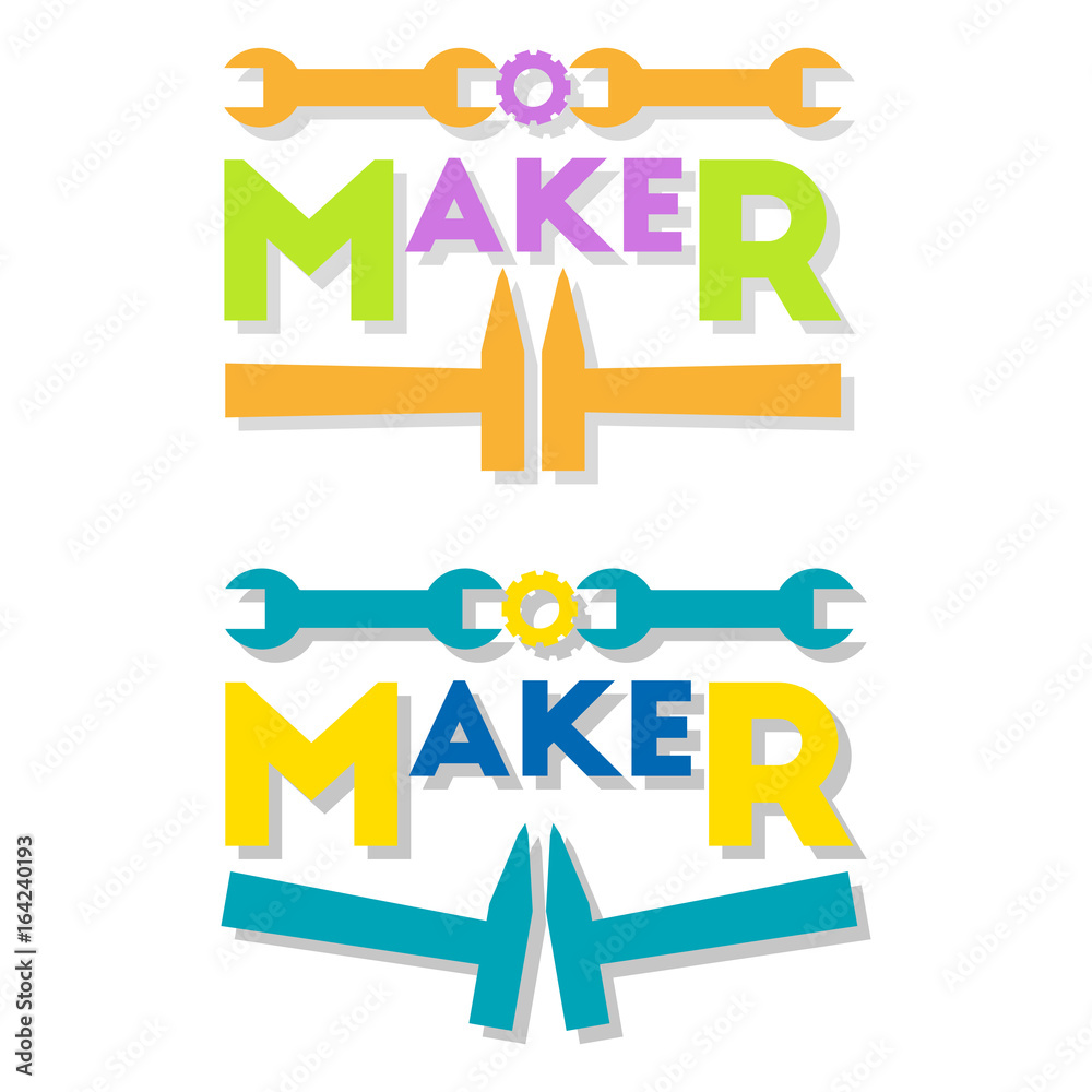 maker maker space logo design Stock Vector | Adobe Stock