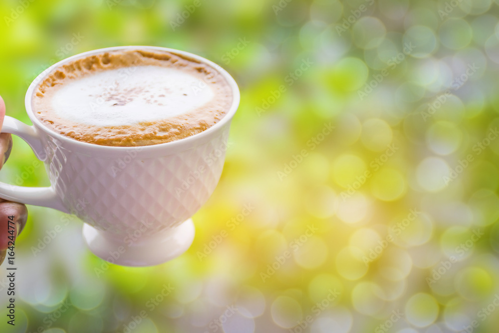 Abstract soft blurred and soft focus a cup of cappuccino,mocha,coffee ...