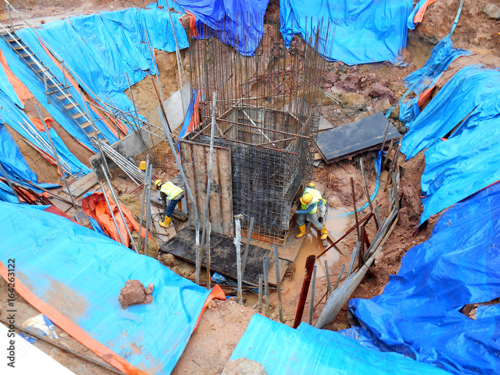 Foundation work include the building piling works and pile cap ...