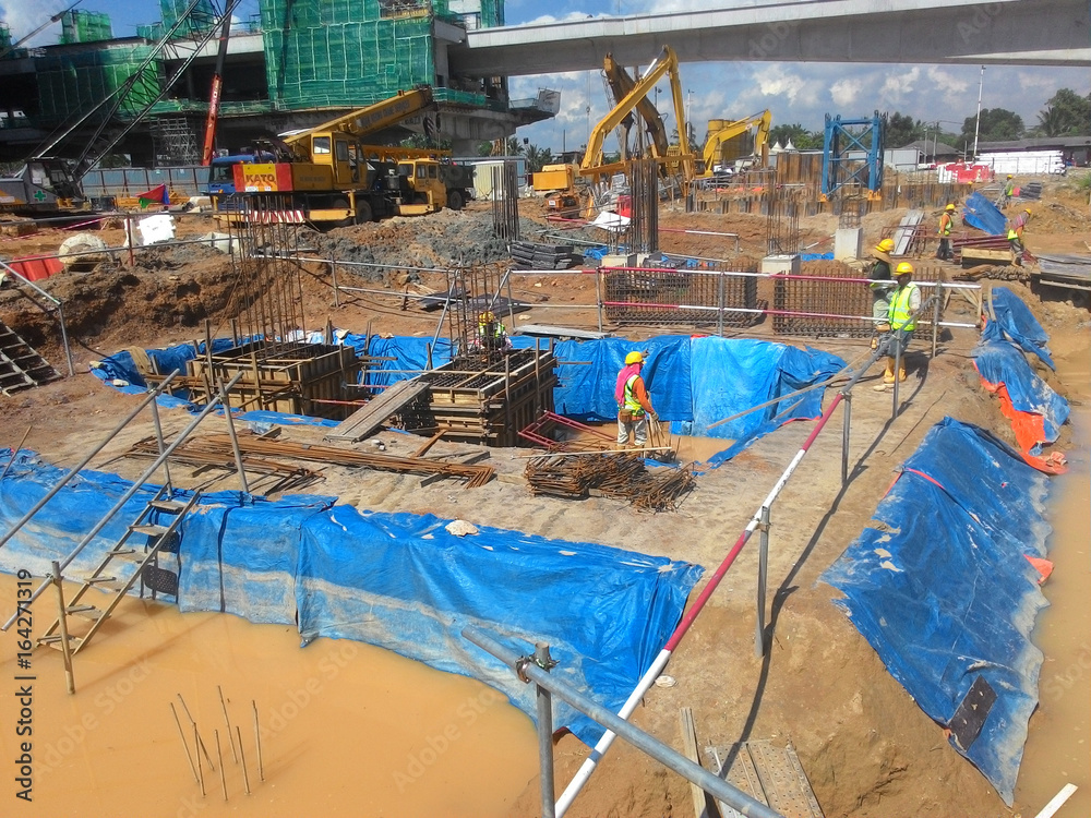 Foundation work include the building piling works and pile cap ...