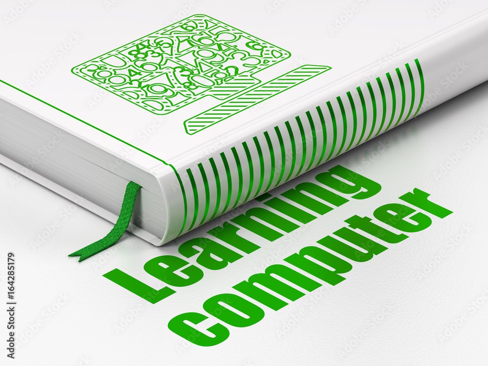 Studying concept: book Computer Pc, Learning Computer on white ...