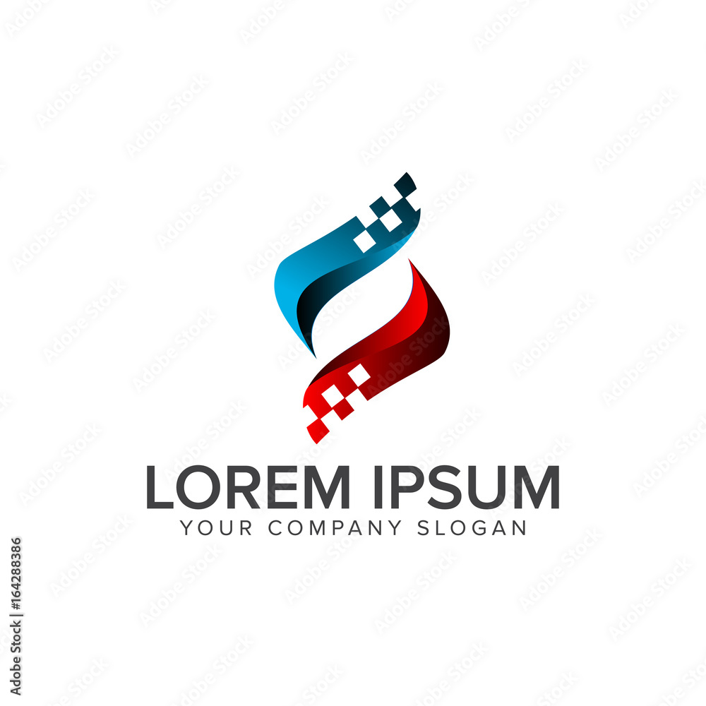 letter S logo. Computer Internet Technology logo design concept ...