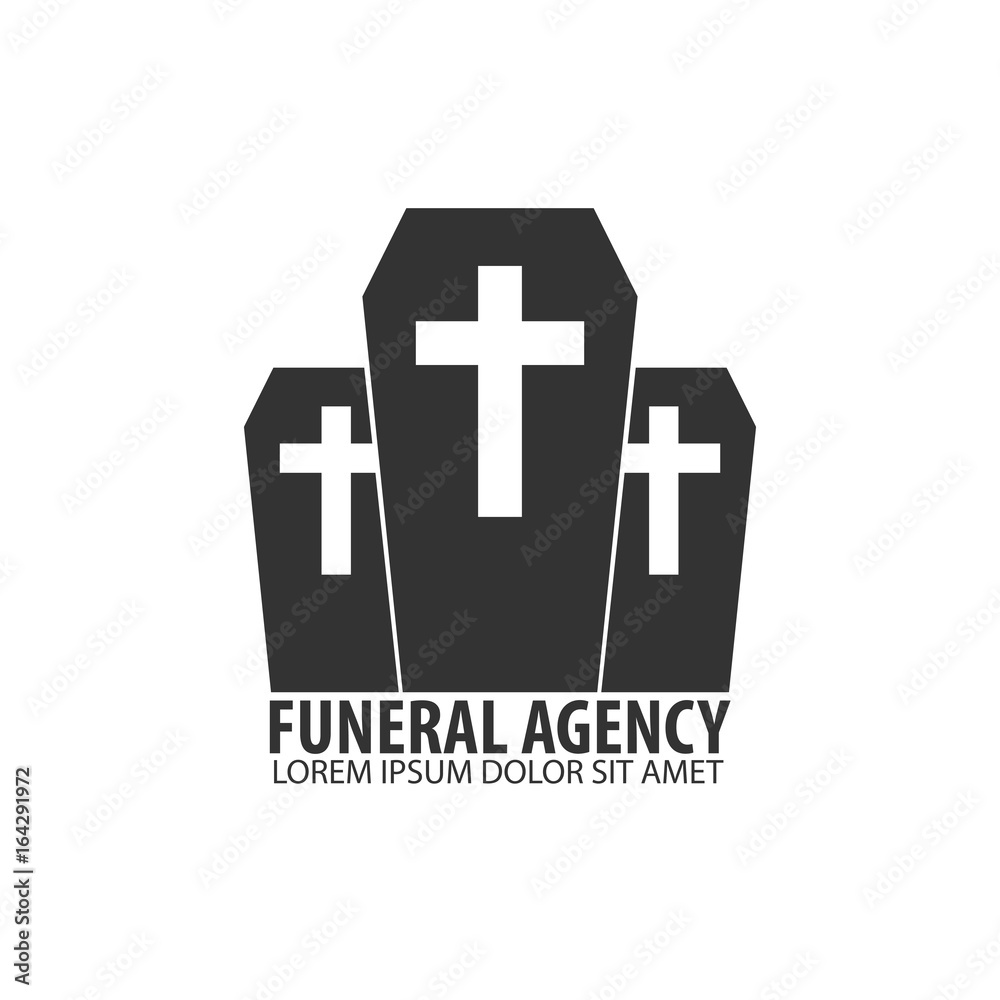 Funeral home undertaking ceremonial service. Funeral agency. Vector ...