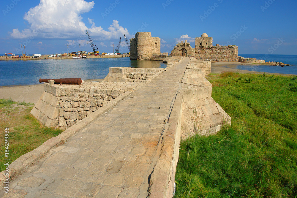 Sidon's Sea Castle built by the crusaders in the port city of Sidon ...
