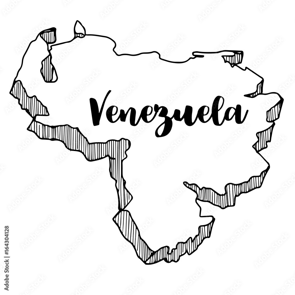 Hand drawn of Venezuela map, vector illustration Stock Vector | Adobe Stock