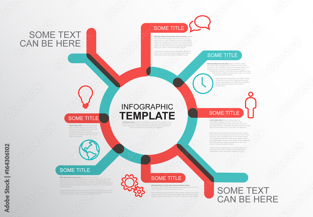 Blue and Red Circle Infographic 1 Stock Template | Adobe Stock
