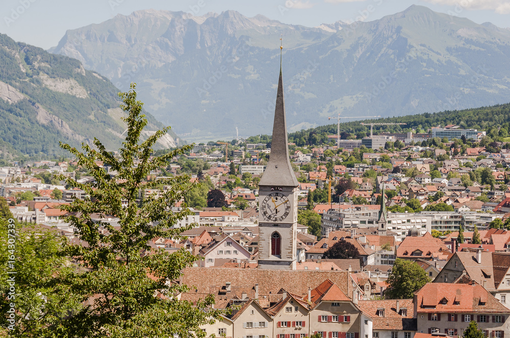 Chur, Stadt, Altstadt, Kirche, Martinskirche, Kirchtum, Altstadthäuser ...