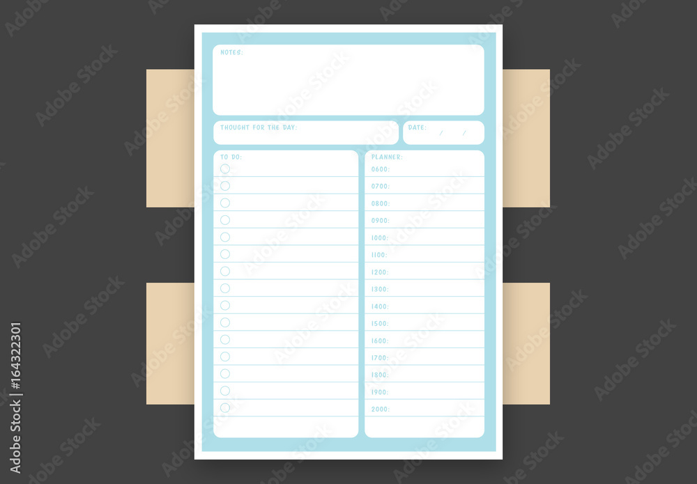 Daily To Do List Layout 2 Stock Template | Adobe Stock