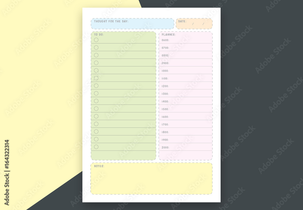 Daily To Do List Layout 3 Stock Template | Adobe Stock