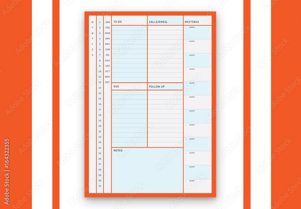 Monthly To Do List Layout 1 Stock Template | Adobe Stock