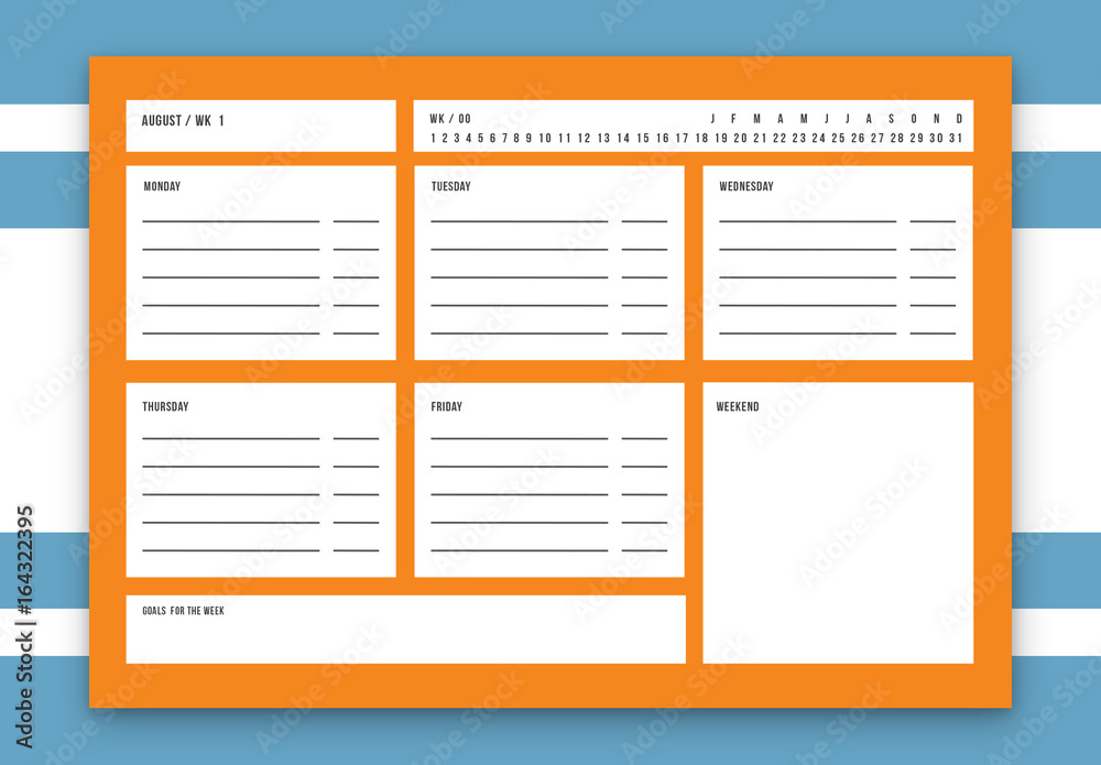 Weekly To Do List Layout 3 Stock Template | Adobe Stock