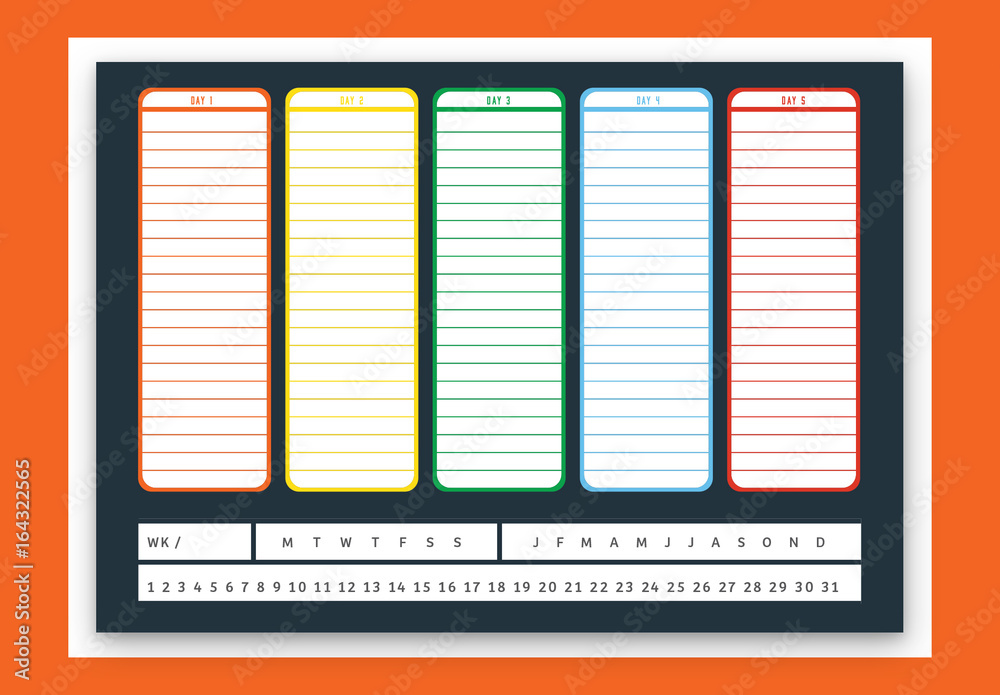 Weekly To Do List Layout 8 Stock Template | Adobe Stock