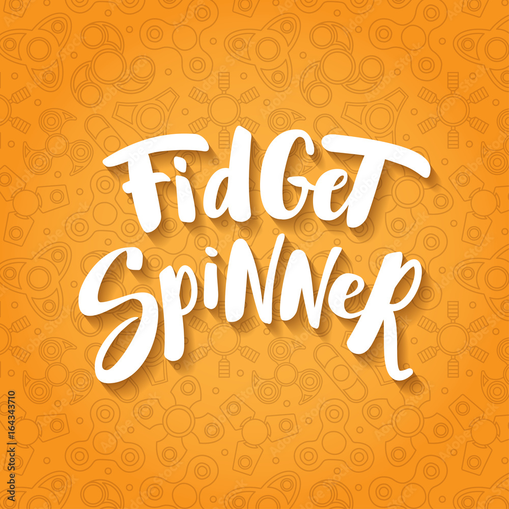 Hand Fidget spinner lettering. Modern brush calligraphy logo, label ...