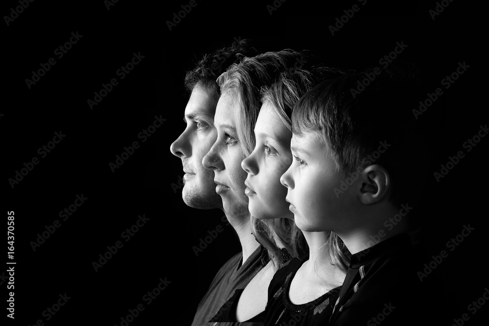Family Profile of faces Stock Photo | Adobe Stock